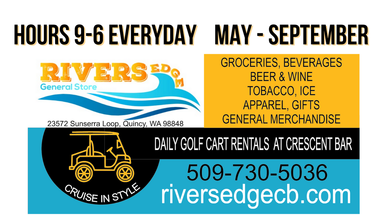 Golf Carts | Rivers Edge General Store 509-730-5036